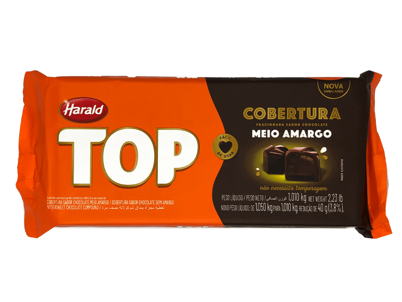 Comprar Cobertura Fracionada Harald Top Chocolate Meio Amargo 1,010kg - Real Entrega
