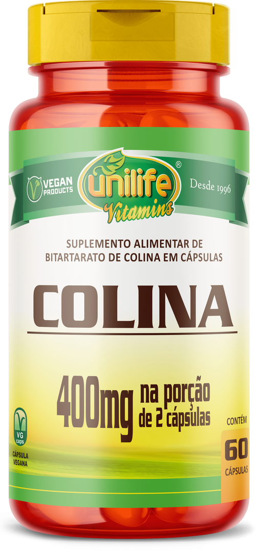 Comprar Colina Vitamina B8 Fígado, Cérebro e Cardio Unilife 60 Cápsulas ...