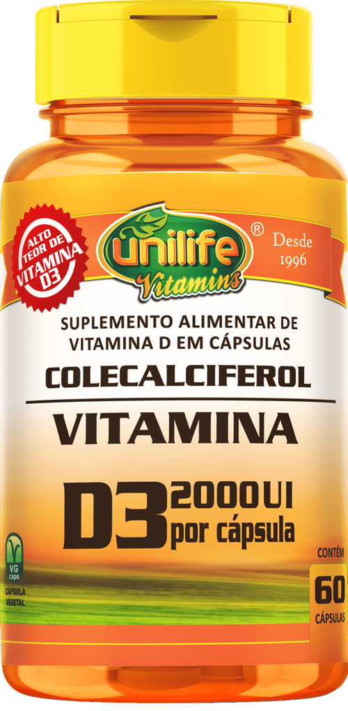 Comprar Vitamina D3 2000ui Colecalciferol 470mg 60 Cápsulas Unilife ...