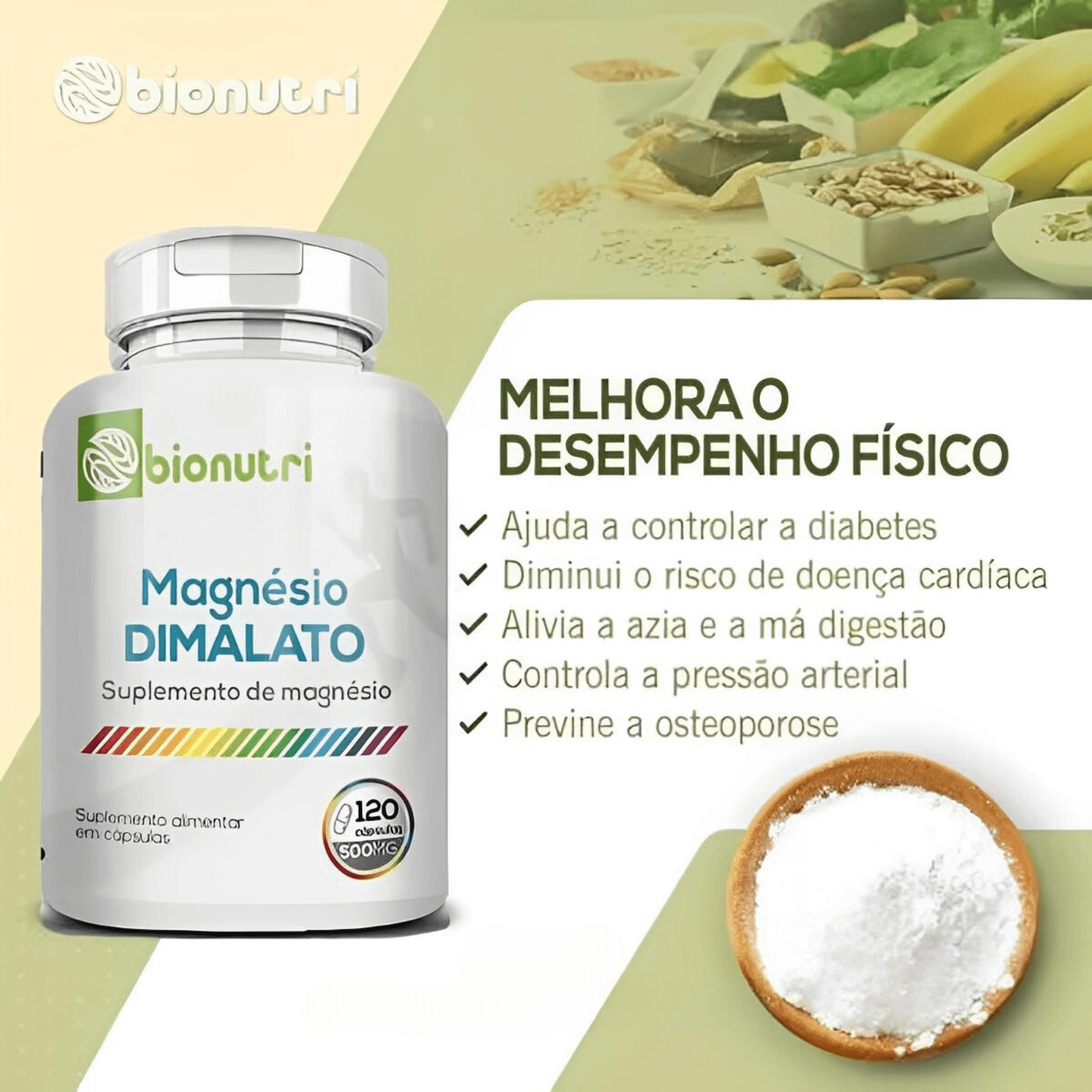 Comprar Magnésio Dimalato Vitamina 100% Puro 120Caps 500mg Bionutri - R$24,57 - Real Entrega