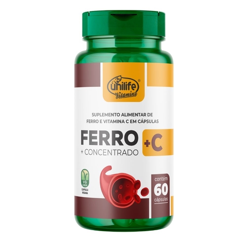 Comprar Ferro + Vitamina C 60 Cápsulas Unilife - Real Entrega