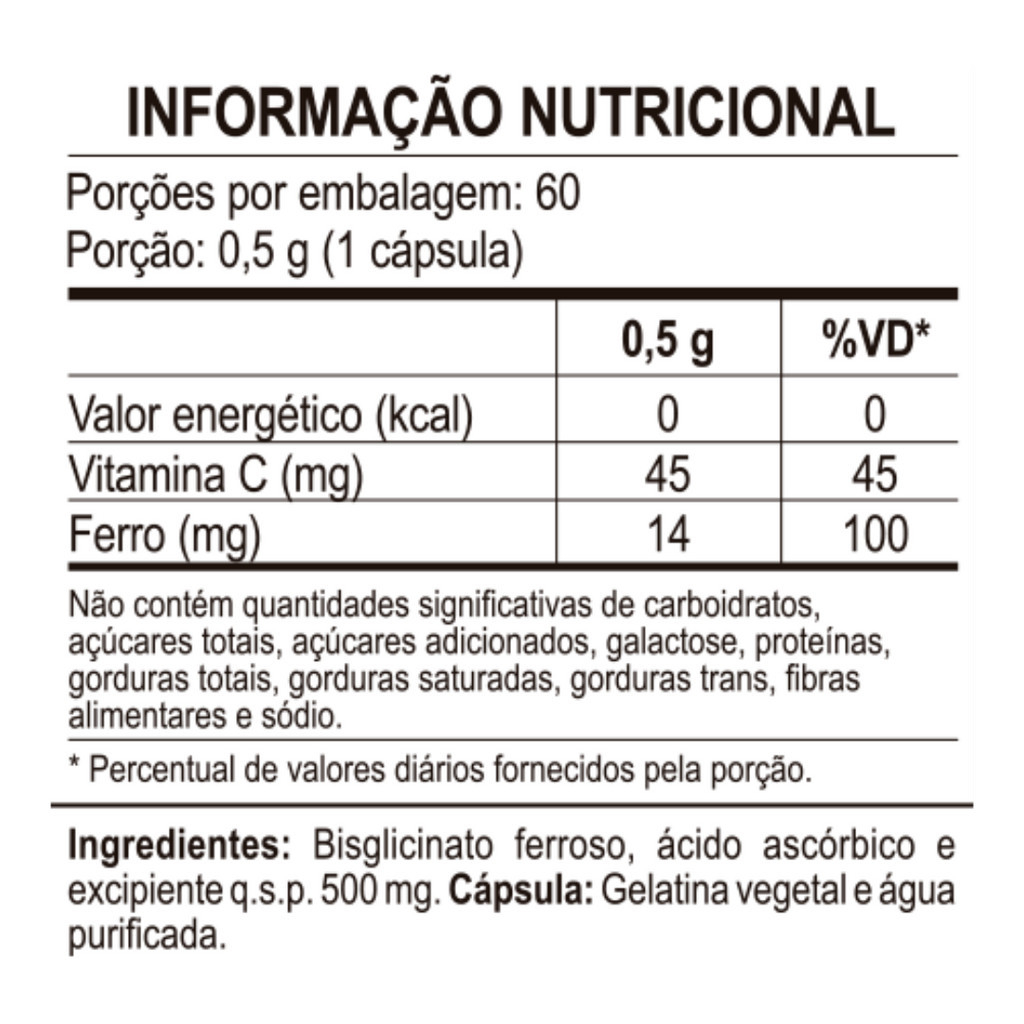 Comprar Ferro + Vitamina C 60 Cápsulas Unilife - Real Entrega
