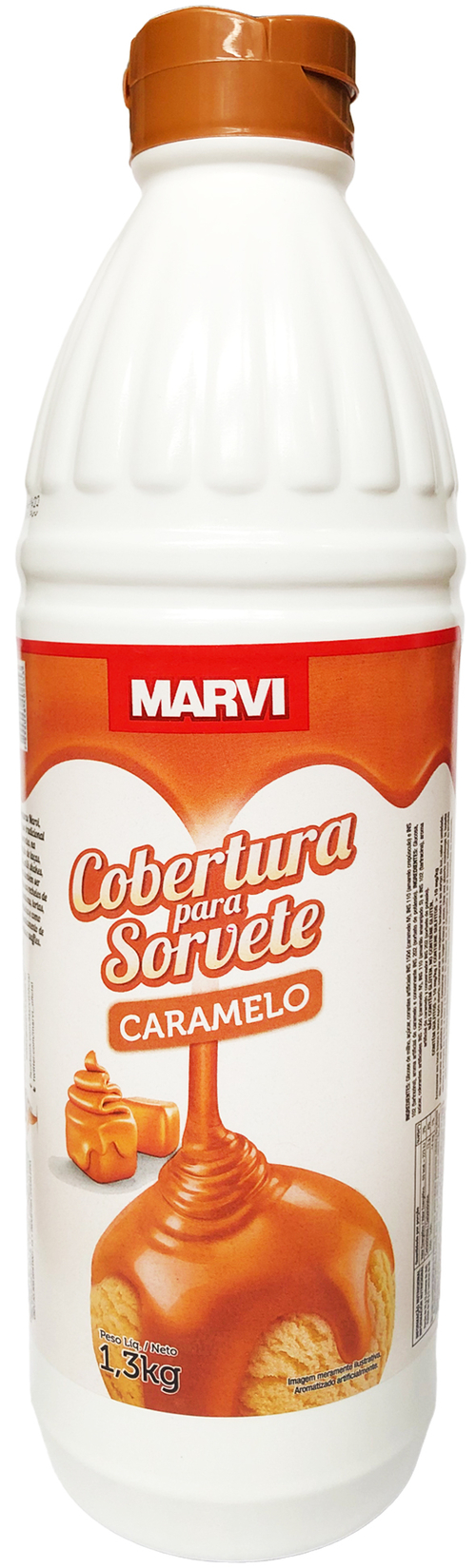 Cobertura Para Sorvete Calda Sabor Caramelo 1,3kg Marvi