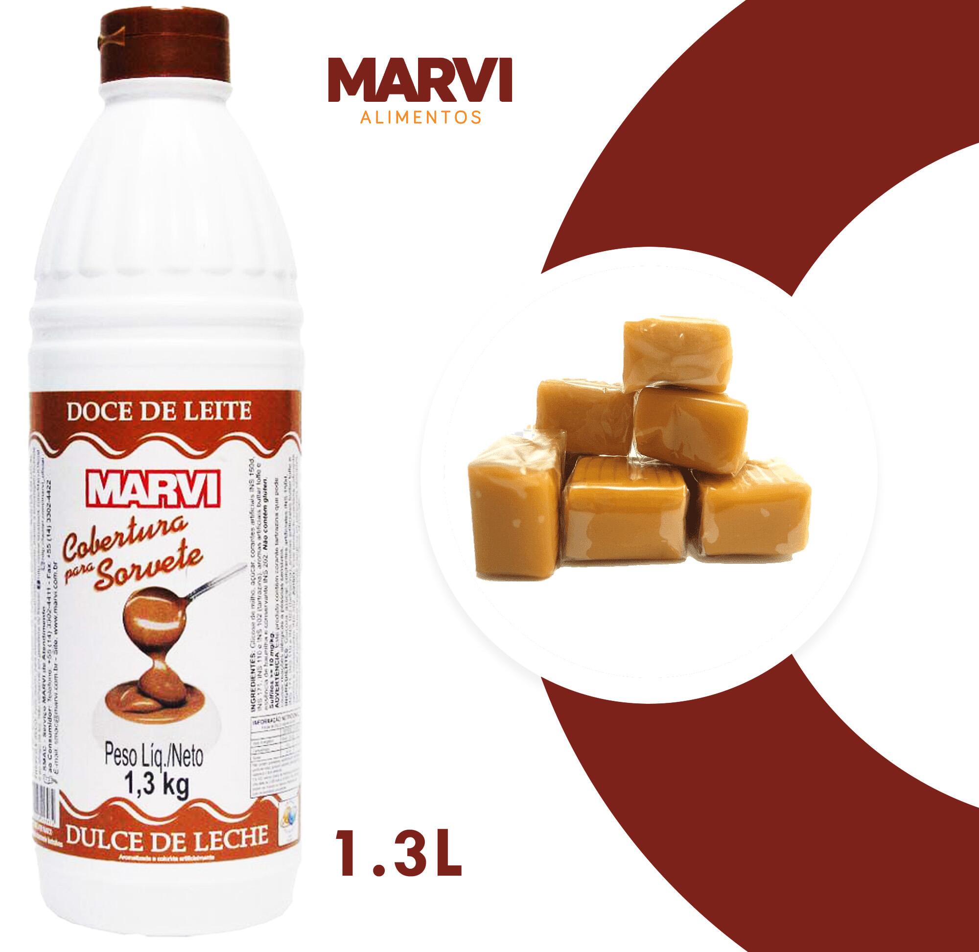 Comprar Cobertura Para Sorvete Calda Sabor Doce de Leite 1,3kg Marvi ...