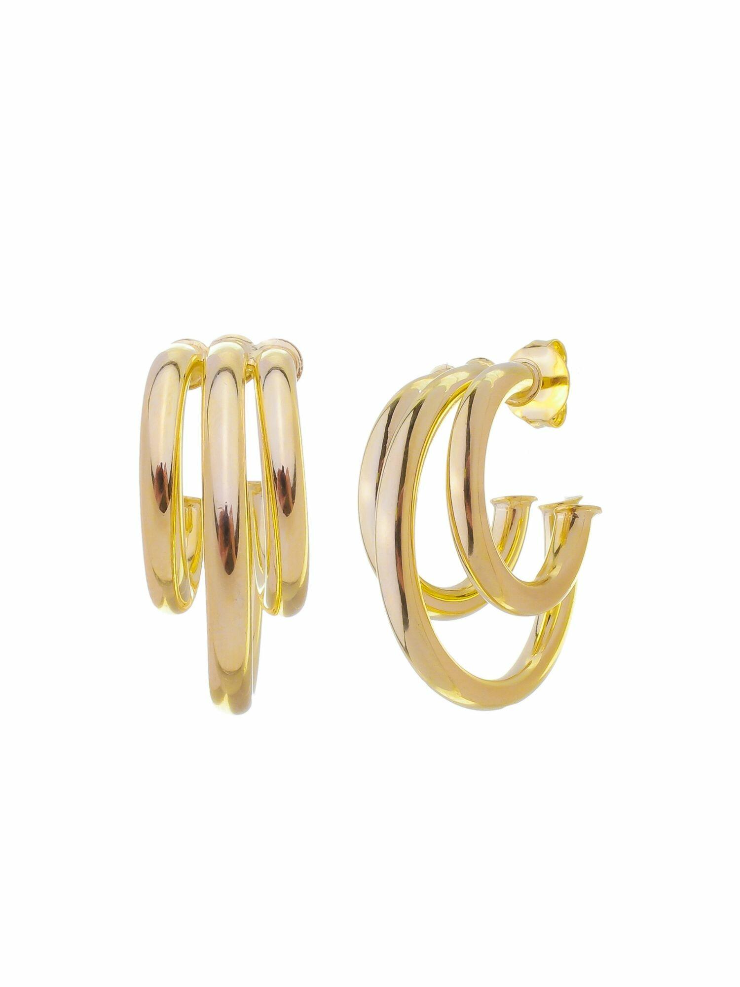 Argola tripla media dourada - a partir de R$66,40