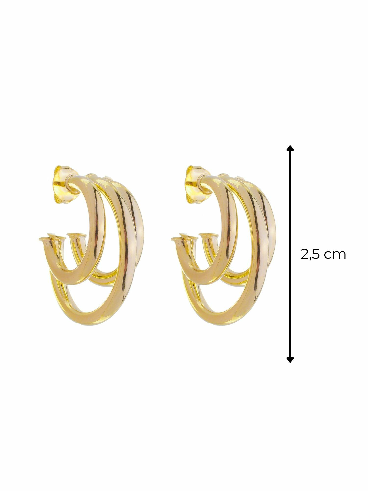 Argola tripla media dourada - a partir de R$66,40