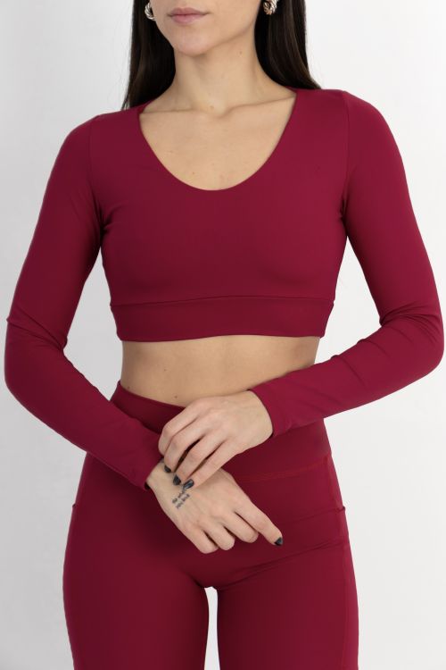 Comprar Cropped Manga Longa Cereja - a partir de R$52,80 - Flora Amar Atacado