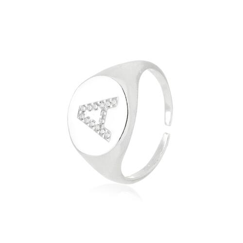 Comprar ANEL LETRA CRAVEJADA REGULÁVEL NO190 - Purpose Pratas