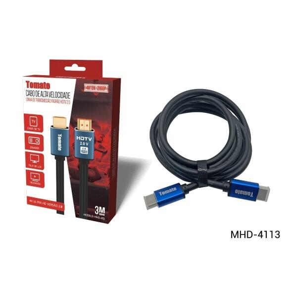 Comprar CABO HDMI 4K 3M TOMATE MHD 4113 - Maxtill Atacado de Eletrônicos no Brás