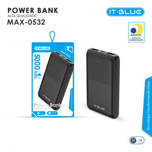 Comprar CARREGADOR PORTÁTIL POWER BANK ITBLUE 5.000MAH MAX0532 - Maxtill Atacado de Eletrônicos ...