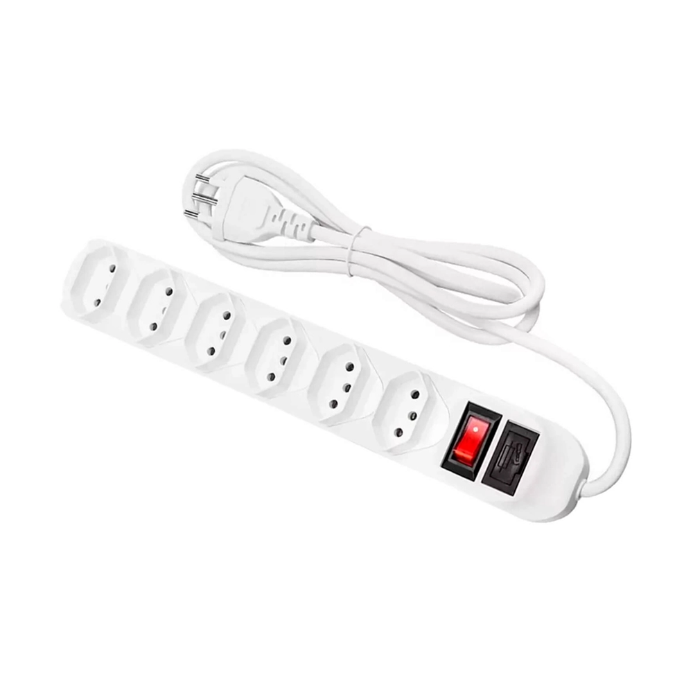 Comprar FILTRO DE LINHA 6 TOMADAS C/ BOTÃO ON/OFF 1.5M SL7636 - R$24,00 - Maxtill Atacado de ...