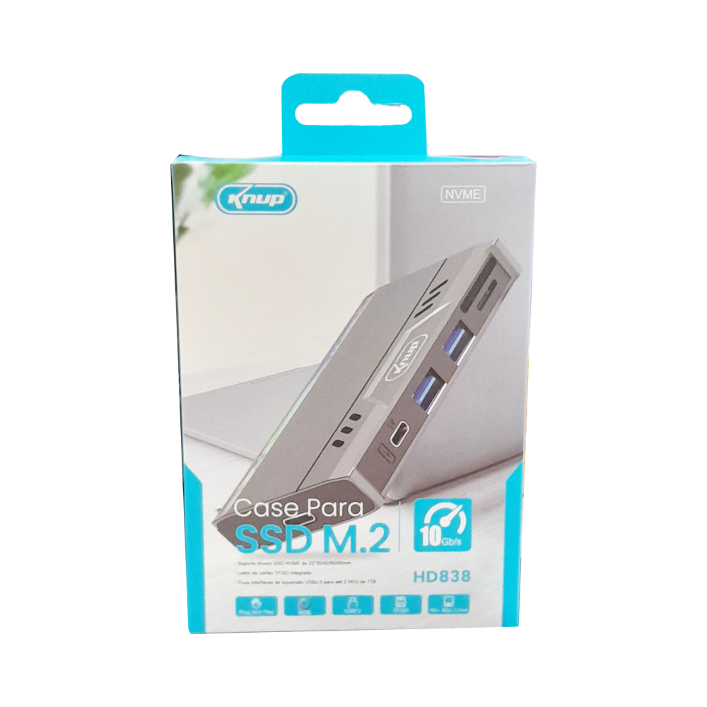 Comprar CASE PARA SSD M2 NVME COM LED USB 3.0 E USB TYPE C HD838 - Maxtill Atacado de ...