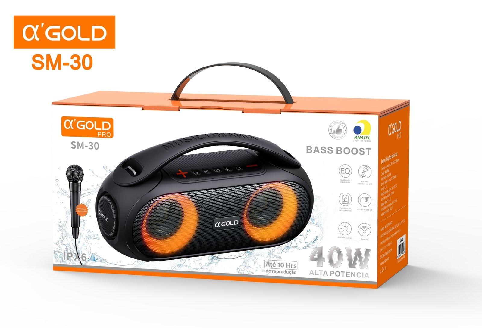 Comprar CAIXA DE SOM BLUETOOTH AGOLD 40W SM30 - Maxtill Atacado de Eletrônicos no Brás