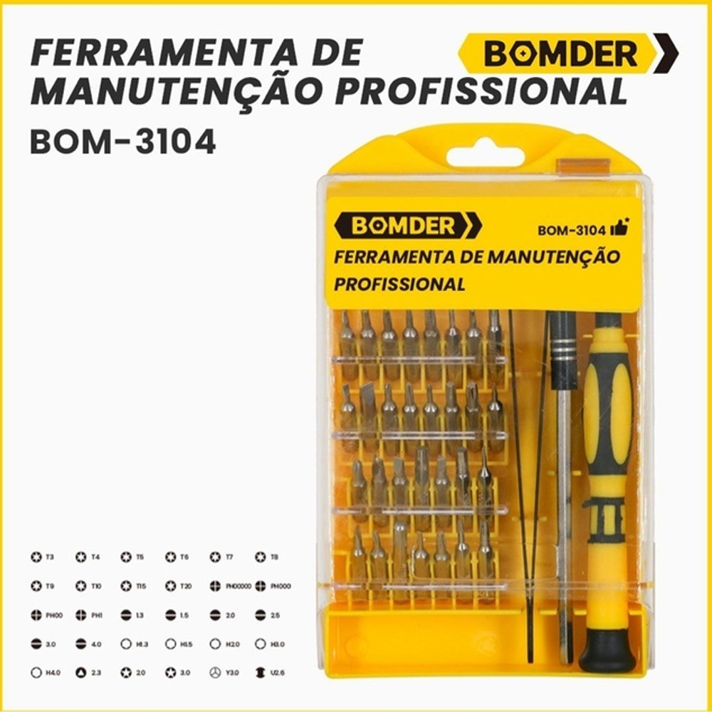Comprar KIT FERRAMENTAS DE MANUTENÇÃO PROFISSIONAL BOMDER BOM3104 ...