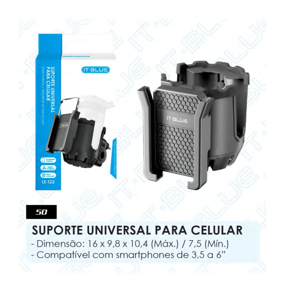 Comprar SUPORTE PARA CELULAR DE BIKE C/ SUPORTE GARRAFA IT BLUE LE122 ...