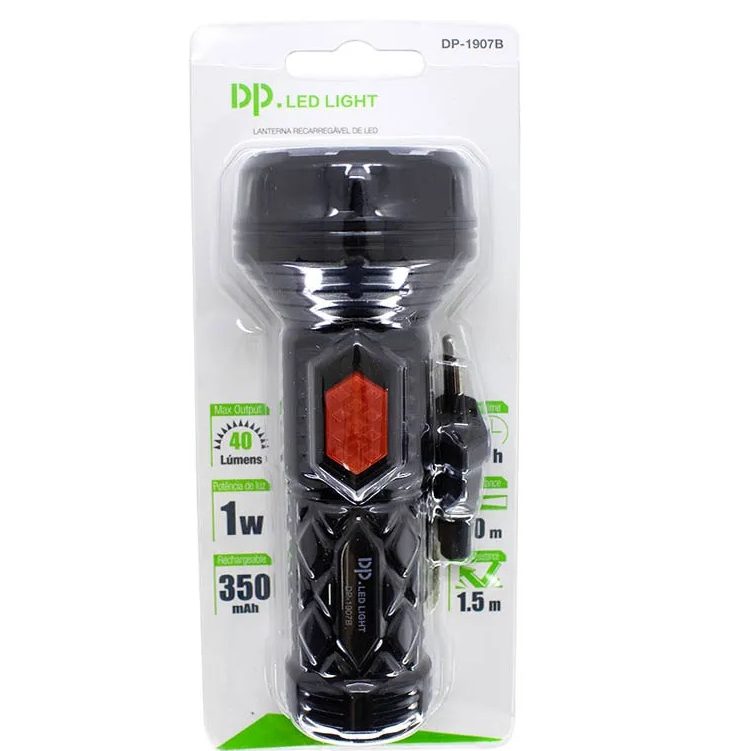 Comprar LANTERNA DE LED RECARREGAVEL DP DP1907B - Maxtill Atacado de Eletrônicos no Brás