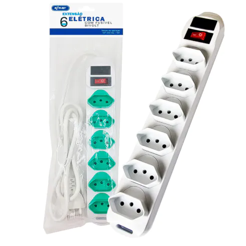 Comprar FILTRO DE LINHA EXTENSÃO 6 TOMADAS BIVOLT KNUP SL7636 3M - Maxtill Atacado de ...