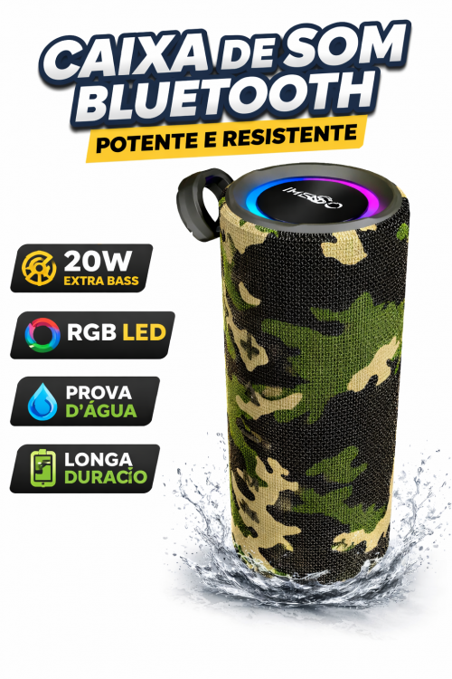 Comprar CAIXA DE SOM IMENSO BLUETOOTH 20W RMS lLED RGB X05 MINI - R$105 ...