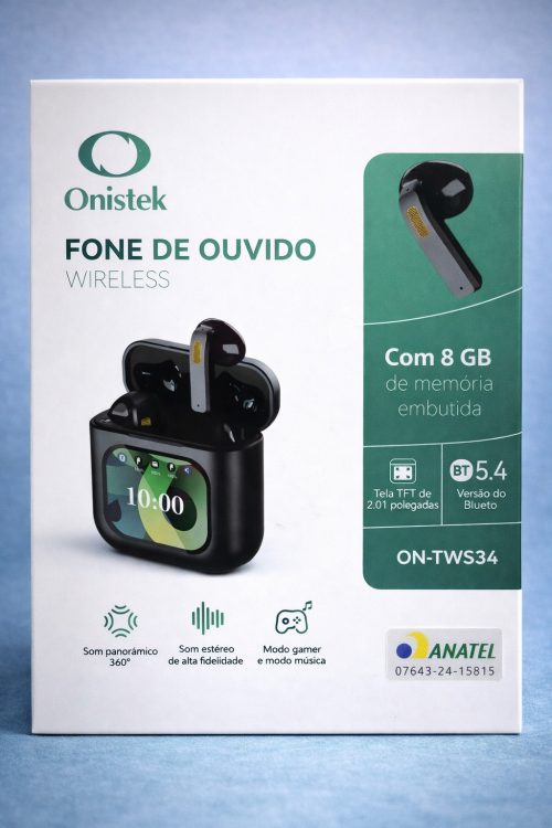 Comprar FONE DE OUVIDO BLUETOOTH 5.4 COM TELA TFT WIRELESS ON TWS34