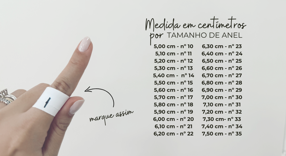 Como descobrir a numeração do meu anel?