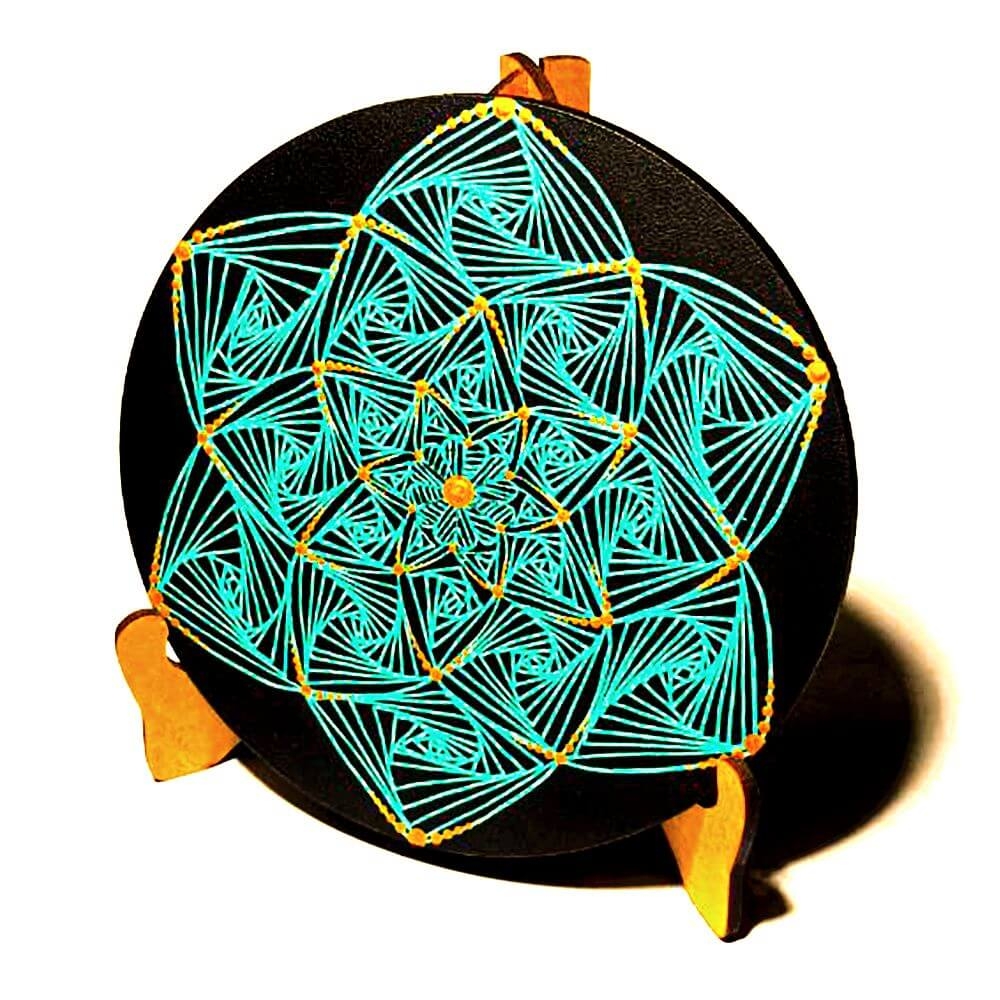Mandala Zentangle 15cm, mandala turquesa - a partir de R$76,00