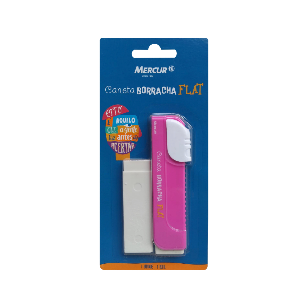 Comprar Borracha Caneta Flat Rosa Blister Com 01 Unidade + Refil ...