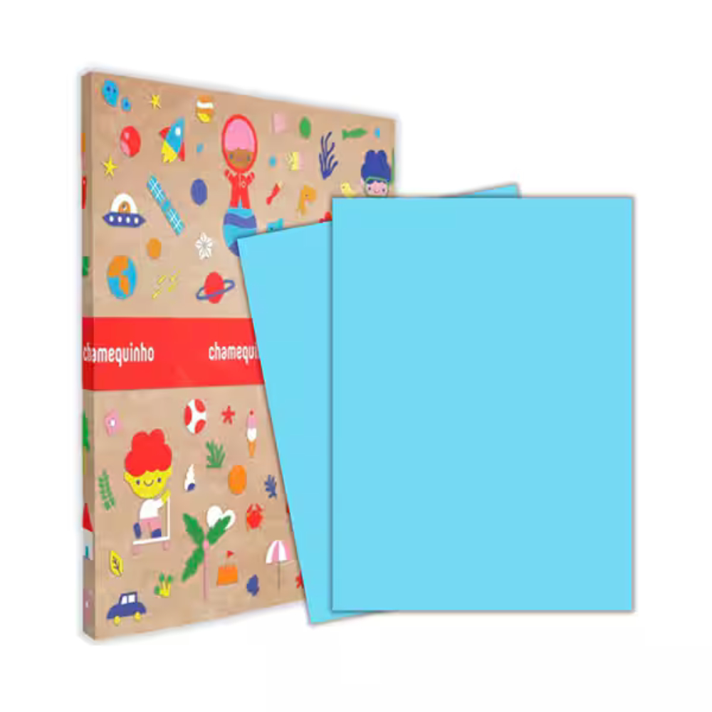 Comprar Papel Chamequinho Cartolina 120g Azul 50 X 66 Pacote c/ 100fls ...