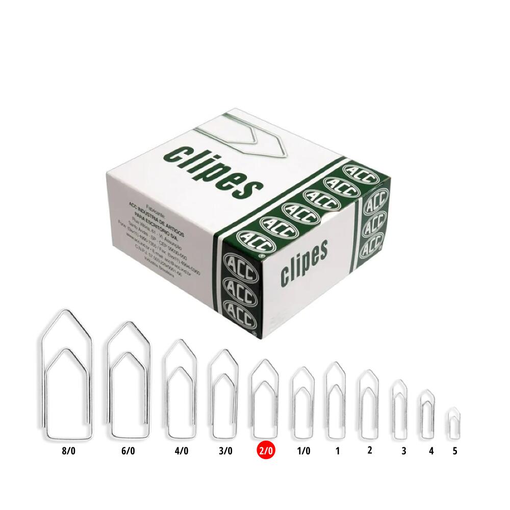 Comprar Clips 2/0 Aço Galvanizado Caixa c/ 725 Unidades - ACC - a ...