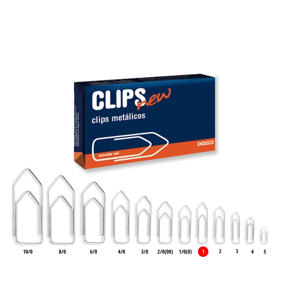 Comprar Clips 1 Aço Galvanizado Caixa c/ 100 Unidades - Clips New - a ...