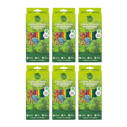 Comprar Lápis de Cor 12 Cores Sustentável Sextavado Pcte c/6 Caixas ...