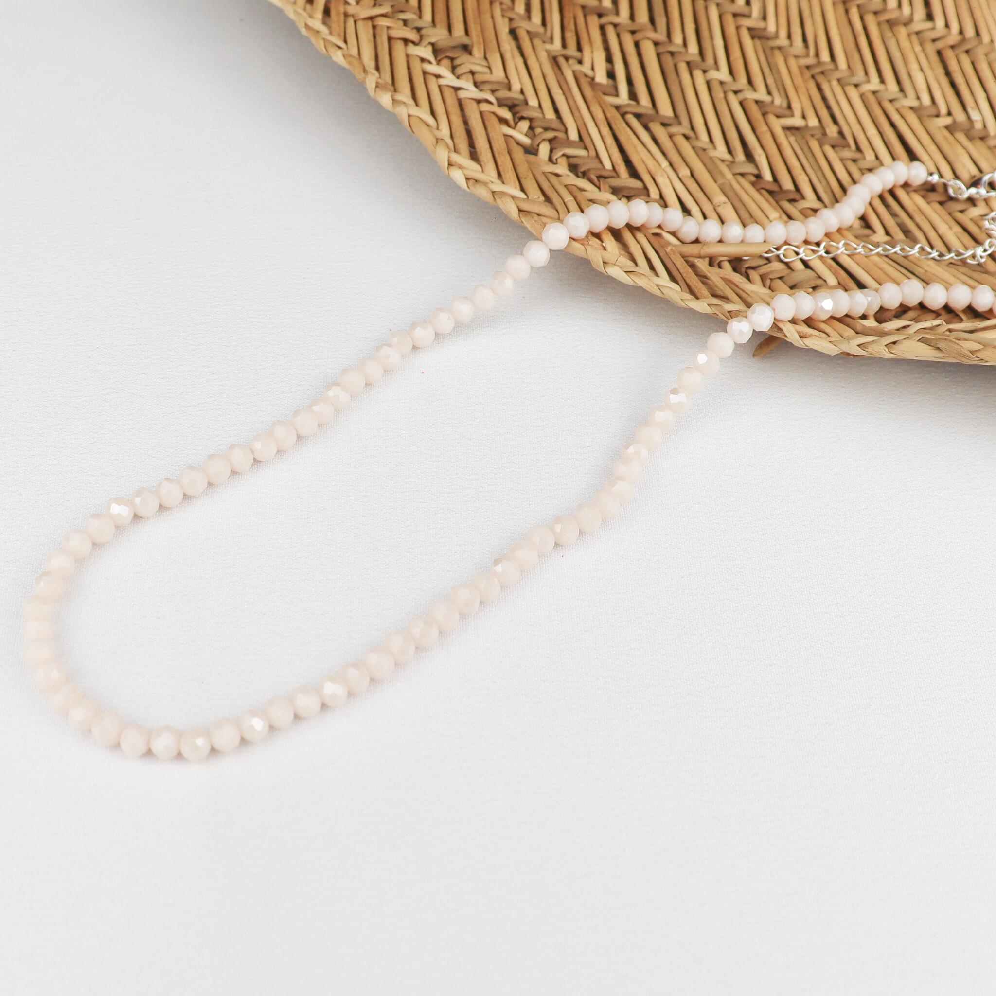 Comprar Colar Médio Missangas Rosê - Prata - a partir de R$8,54