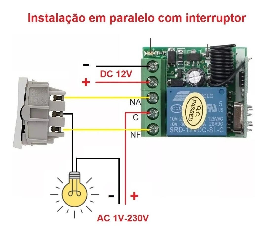 Comprar Interruptor Sem Fio Controle Remoto 12v 10a - 02 Controles ...