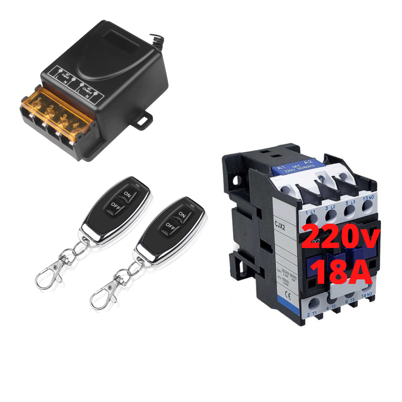 Comprar Interruptor Sem Fio Controle + Contator Motor Bifásico ...