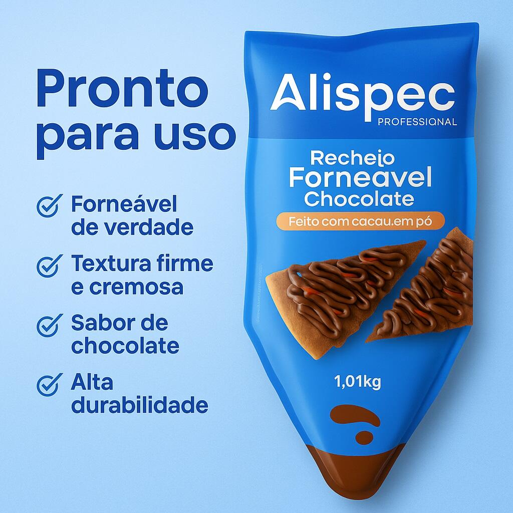 Comprar RECHEIO ALISPEC 1,01kg FORNEÁVEL CHOCOLATE PRONTO