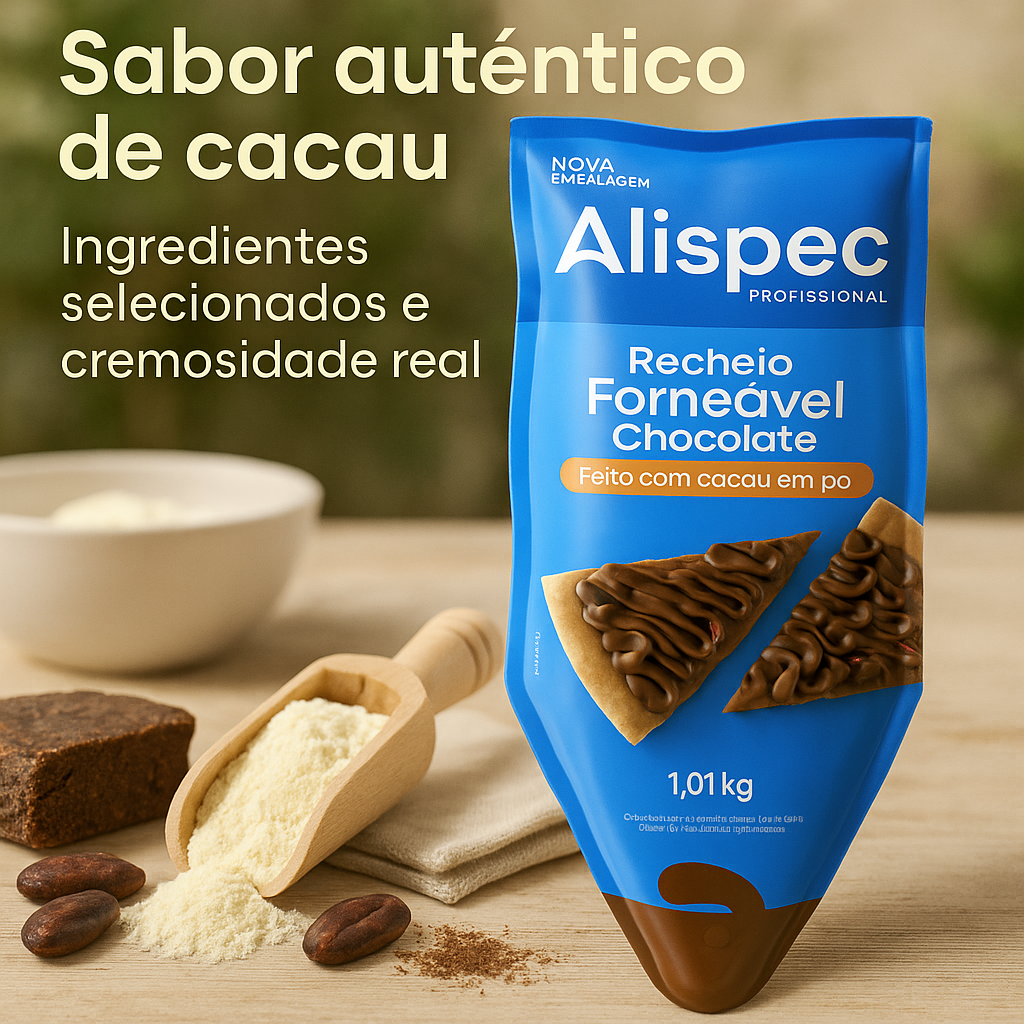 Comprar RECHEIO ALISPEC 1,01kg FORNEÁVEL CHOCOLATE PRONTO