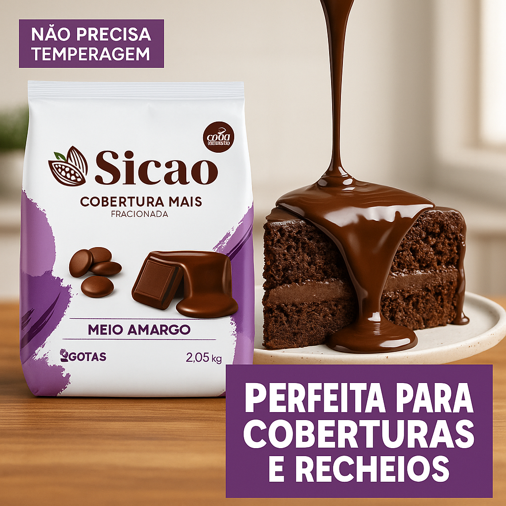 Comprar COBERTURA SICAO 2,05kg MAIS GOTAS MEIO AMARGO FRACIONADO - a ...