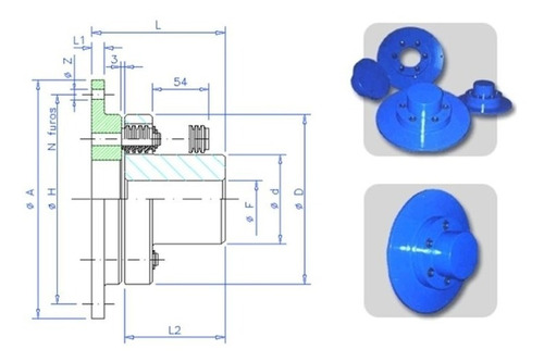 Comprar GDF 230x11 Acoplamento Para Motores a Combustão Com Flange 11.1 ...