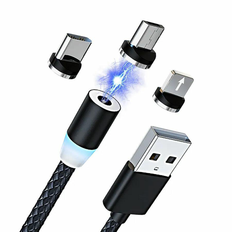 Cabo Carregador Magnético Usb 3em1 Para Android Ou iPhone - a partir de ...