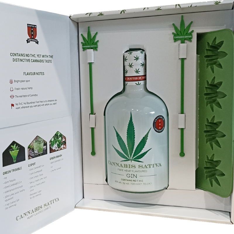 Comprar Kit Gin Sativa Cannabis + Forma de Gelo + 2 Mixer - 700ml