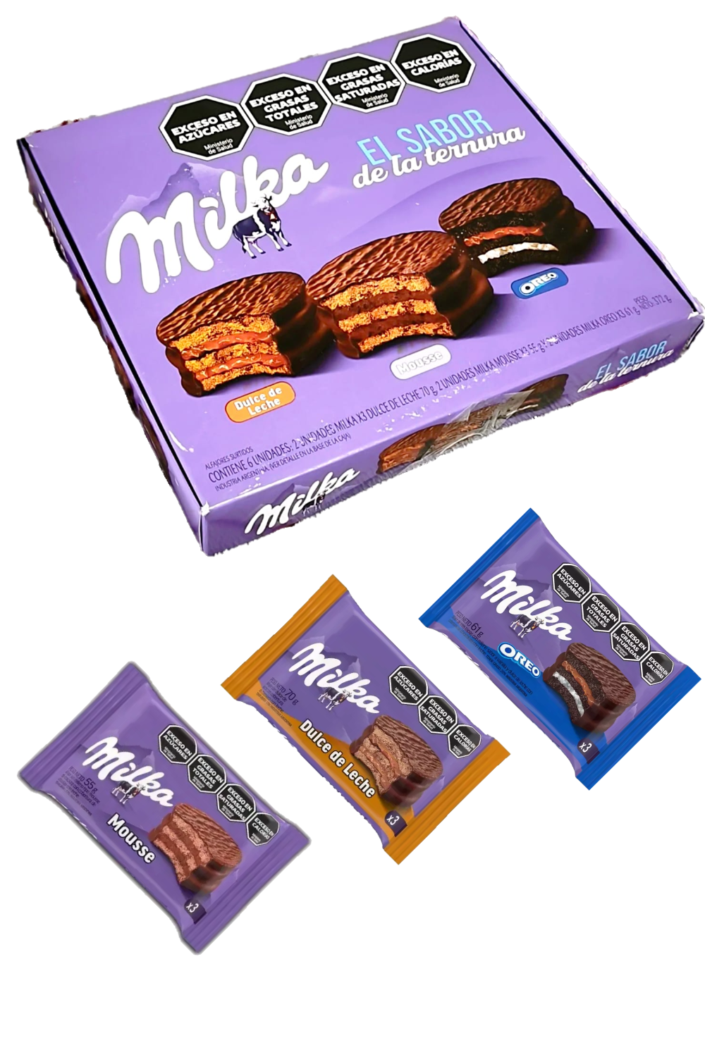 Comprar Alfajores Milka Mouse/Oreo/Doce de Leite - Caixa c/ 6 Alfajores