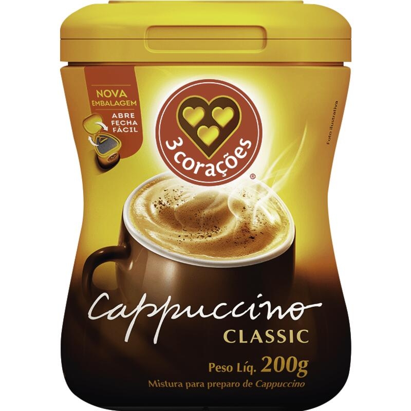 Comprar CAFE 3CORACOES CAPPUCCINO CLASS. 200G - R$18,08 - Facily