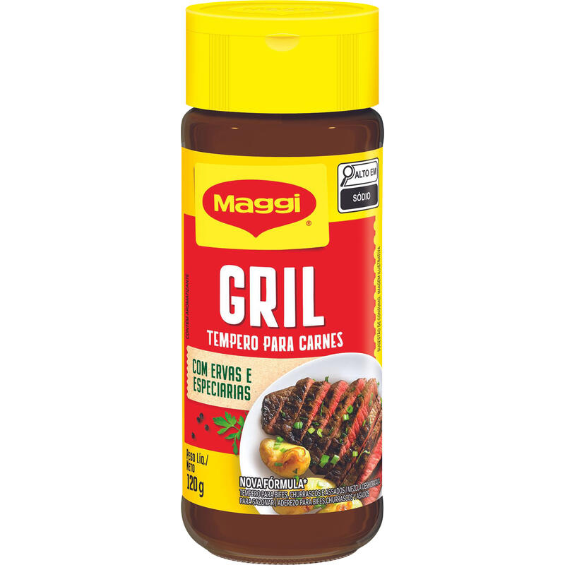 Comprar TEMPERO MAGGI GRILL PARA CARNE 120G - R$8,03 - Facily