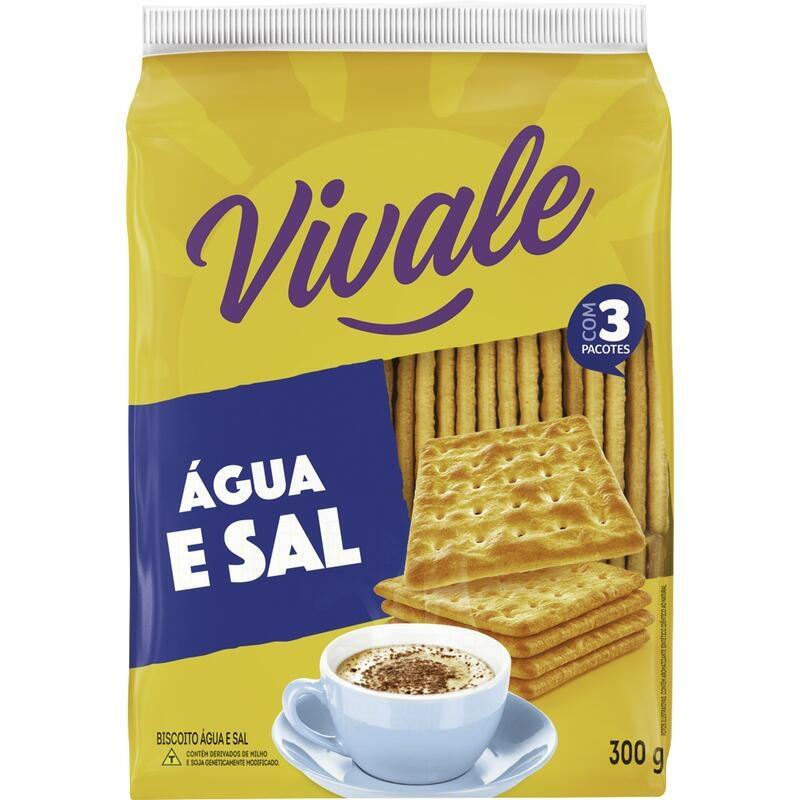Comprar BISCOITO VIVALE AGUA E SAL 300G - R$4,16 - Facily