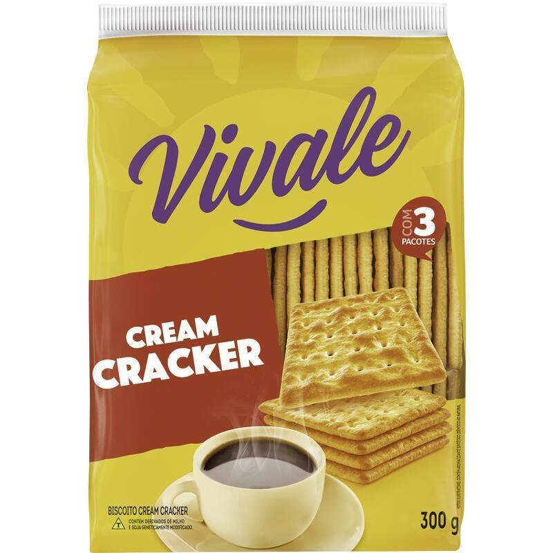 Comprar BISCOITO VIVALE CREAM CRACKER 300G - R$4,16