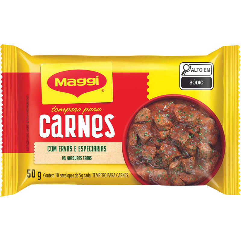 Comprar TEMPERO MAGGI CARNE 50G - R$3,72 - Facily