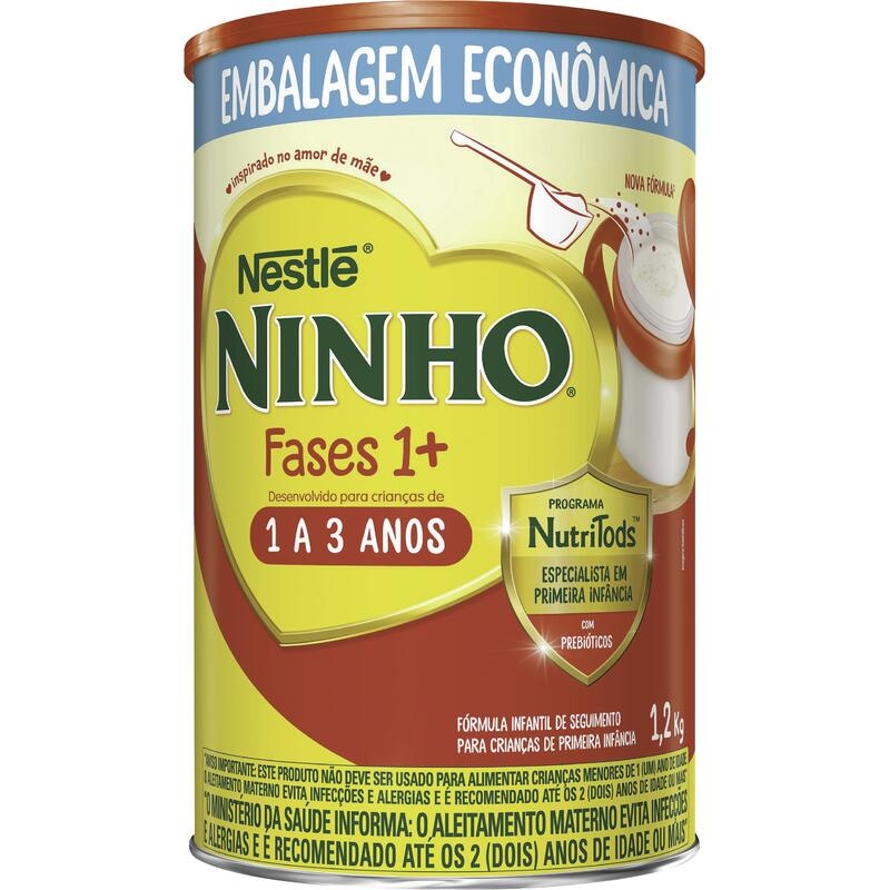 Comprar FORMULA INFANTIL NINHO FASES 1+ 1200G - R$65,16 - Facily