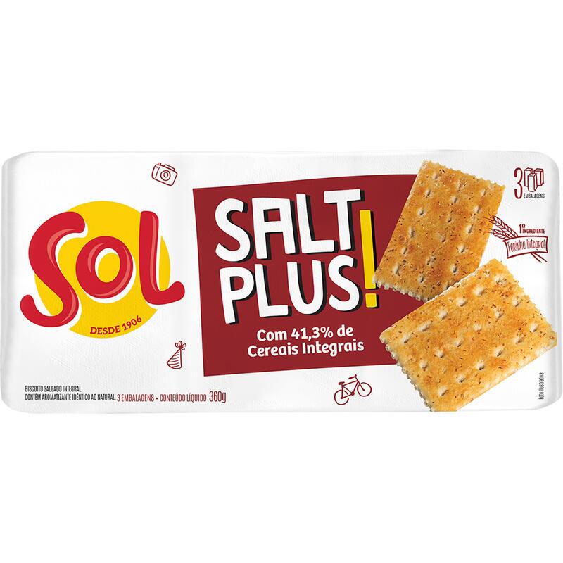 Comprar BISCOITO SOL SALT PLUS INTEGRAL 360G - R$7,37 - Facily