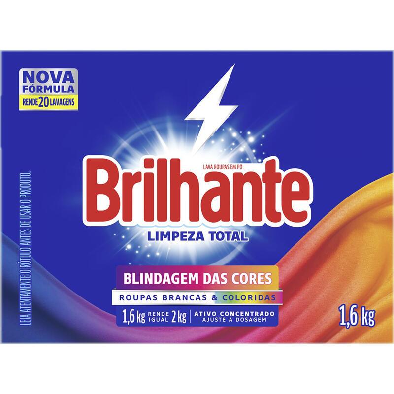 Comprar DETERGENTE PO BRILHANTE LIMPEZA TOTAL CAIXA 1,6KG - R$20,43