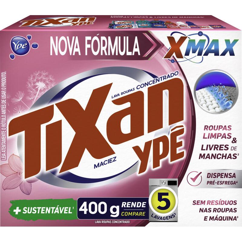 Comprar DETERGENTE PO TIXAN MACIEZ CAIXA T 400G - R$5,34 - Facily