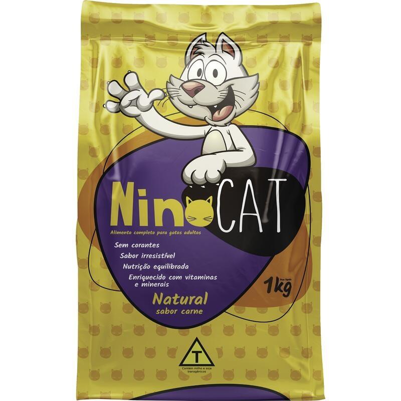 Comprar RACAO PARA GATOS NINO CAT CARNE 1KG - R$12,73